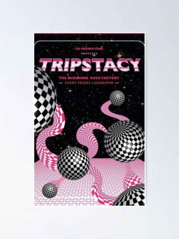 "Pink and Black Checkerboard Tripstacy " Poster for Sale by ...