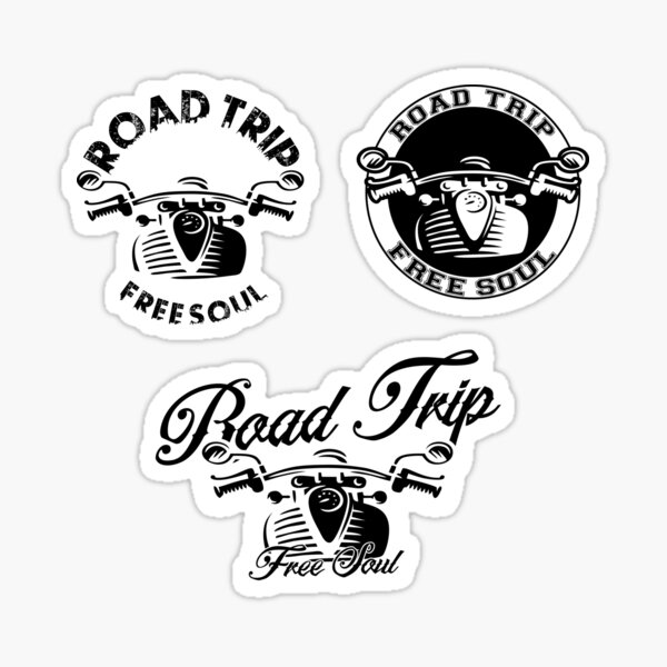 "road trip motorcycle, sticker" Sticker for Sale by Brainsandstorm ...