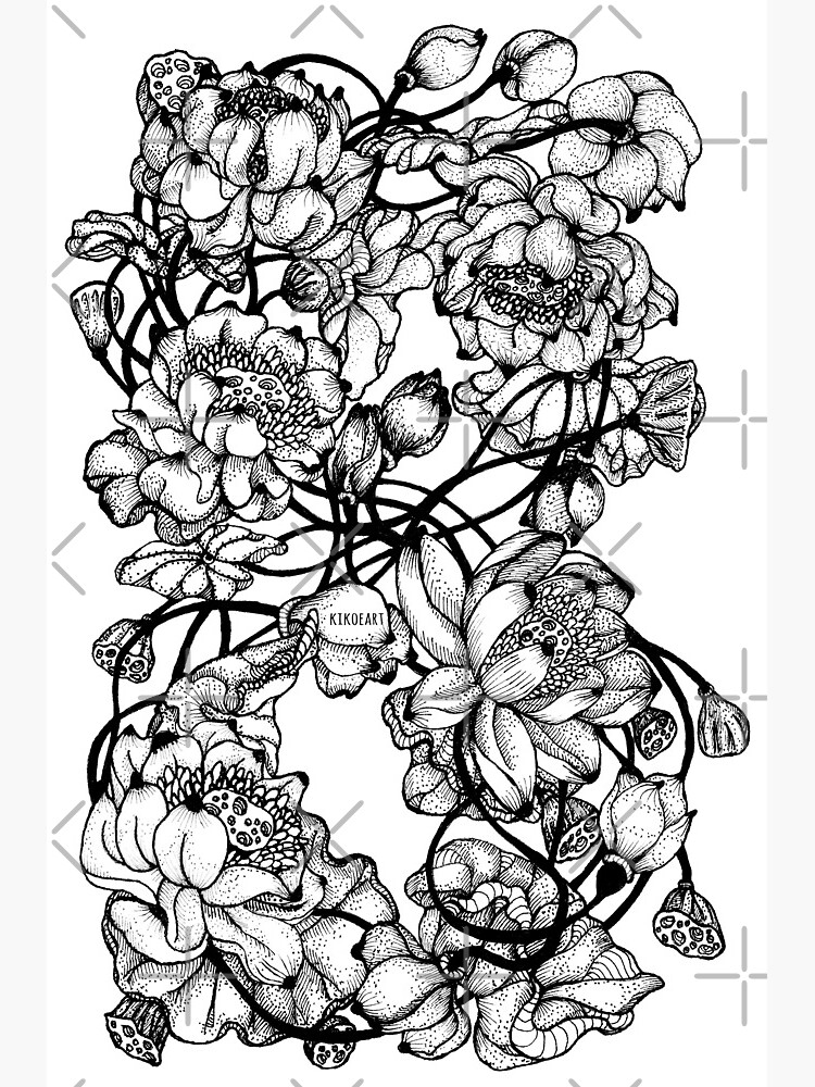 "Infinity Lotus Symbol - Ink Drawing" Art Print for Sale by kikoeart ...