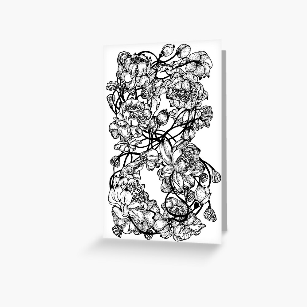 "Infinity Lotus Symbol - Ink Drawing" Greeting Card for Sale by ...