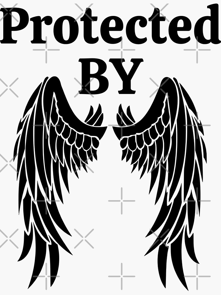 "Protected by Angels" Sticker for Sale by Skayne | Redbubble