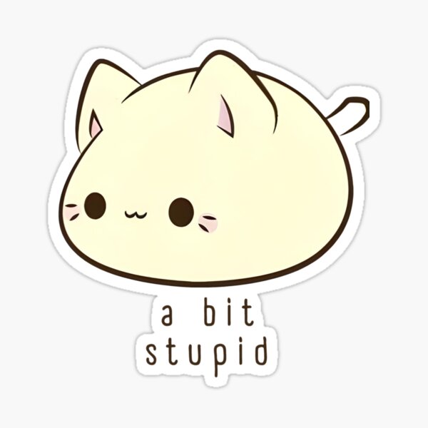 "Smol Cat a bit stupid" Sticker for Sale by deiw | Redbubble
