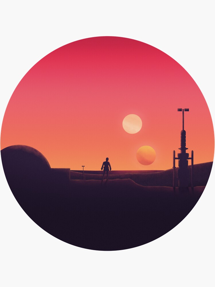 "Binary Sunset Classic T-Shirt" Sticker for Sale by EnriqKulasz | Redbubble