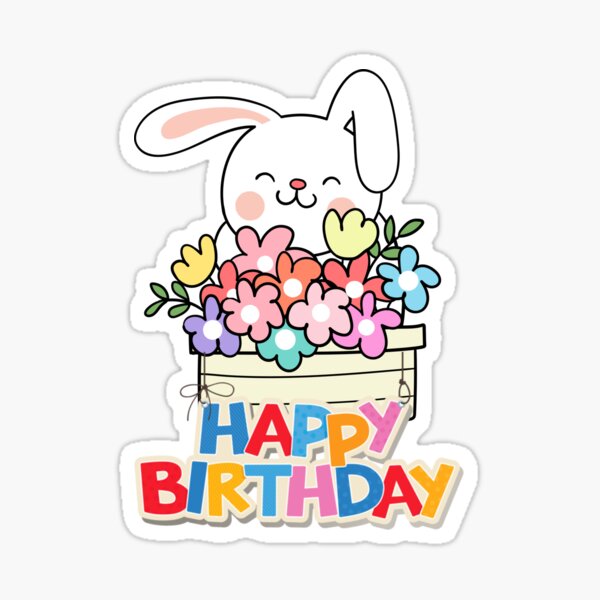 "HAPPY BIRTHDAY" Sticker for Sale by IsaCria | Redbubble