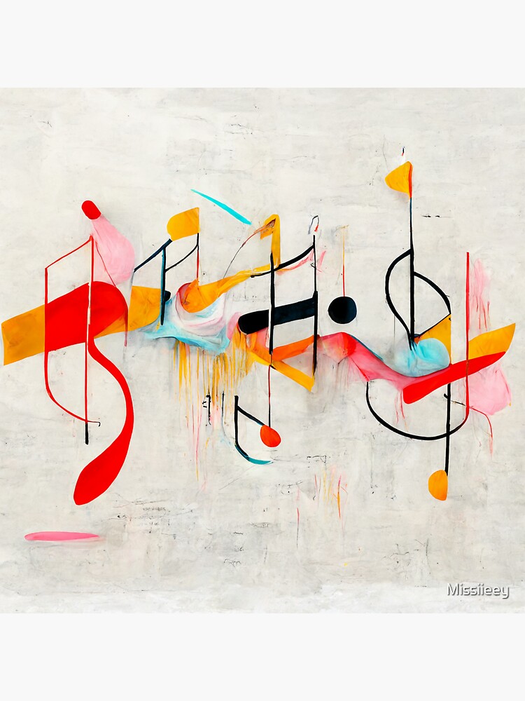"Abstract Music Notes Painting" Sticker for Sale by Missiieey | Redbubble