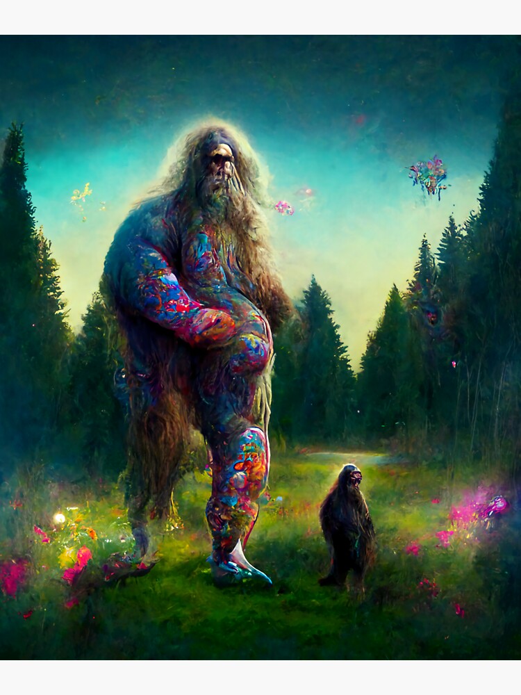 "Magical Fantasy Bigfoot, Sasquatch, Yeti, Yowi, Funny Sasquatch Design ...