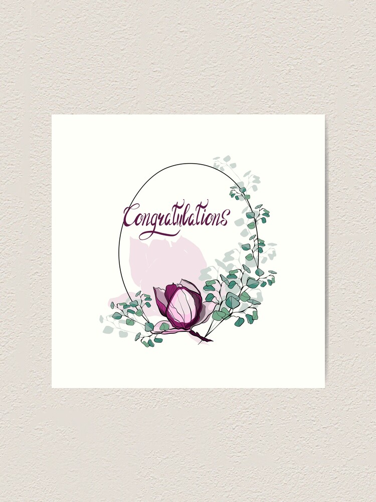 "Congratulations frame" Art Print for Sale by Mashusha-art | Redbubble