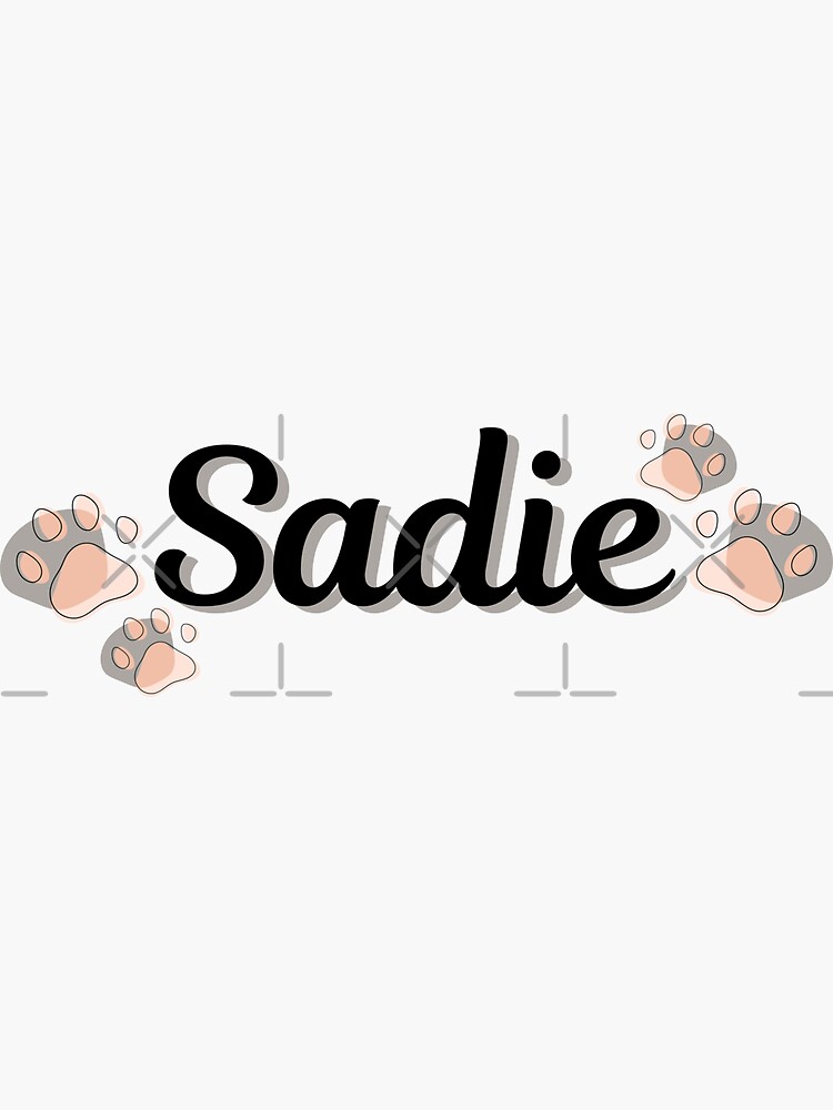 "Sadie popular cat or dog name with paws" Sticker for Sale by ...