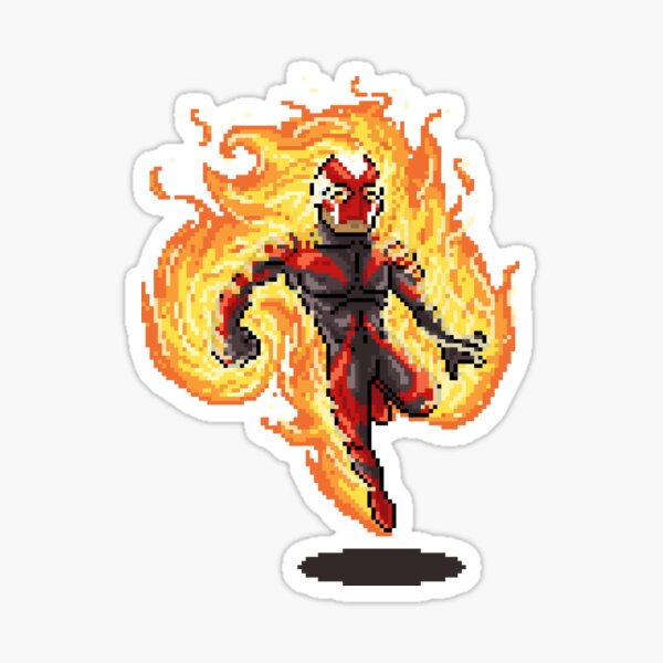 "Sunfire Pixel Sprite" Sticker for Sale by KingPrawn82 | Redbubble