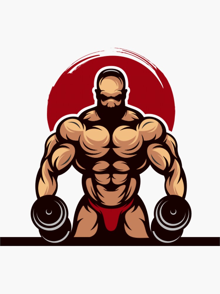 "bodybuilder man CLASSIC T-Shirt" Sticker for Sale by NOOGI | Redbubble