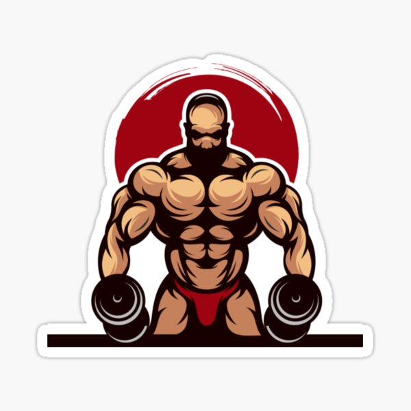 "bodybuilder man CLASSIC T-Shirt" Sticker for Sale by NOOGI | Redbubble