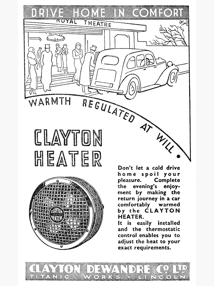 "Clayton Dewandre Co. - Clayton Car Heater - 1939 Vintage Advert ...