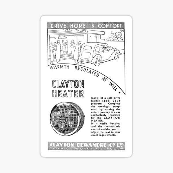 "Clayton Dewandre Co. - Clayton Car Heater - 1939 Vintage Advert ...