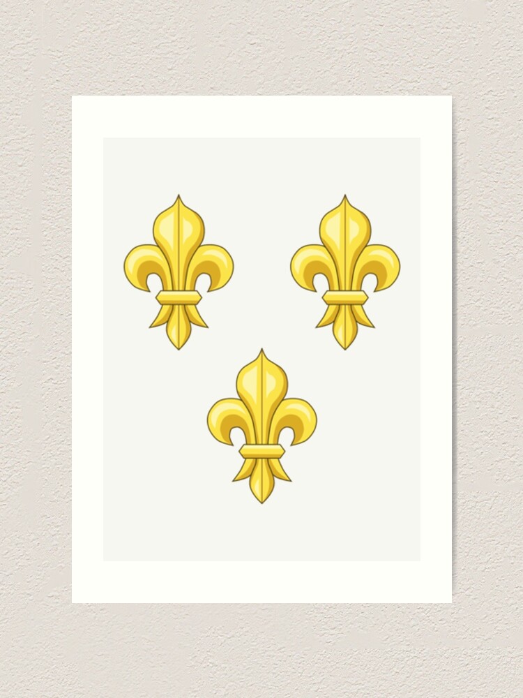 Lámina artística «Blason France moderne Francés royal dorado amarillo ...