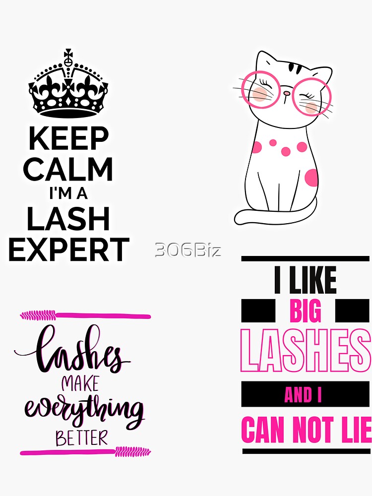 "Lash tech sticker/ magnet collection" Sticker for Sale by 306Biz ...