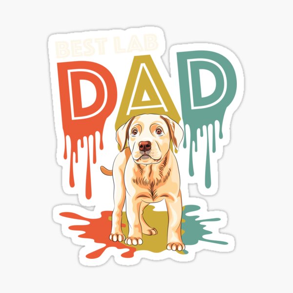 "Best lab dad- yellow labrador dog dad dog shirt" Sticker for Sale by ...