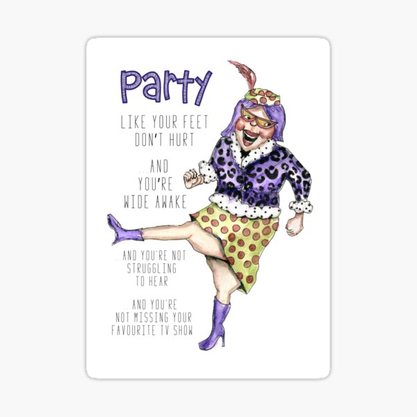 "Party hard" Sticker for Sale by dishmoptop | Redbubble