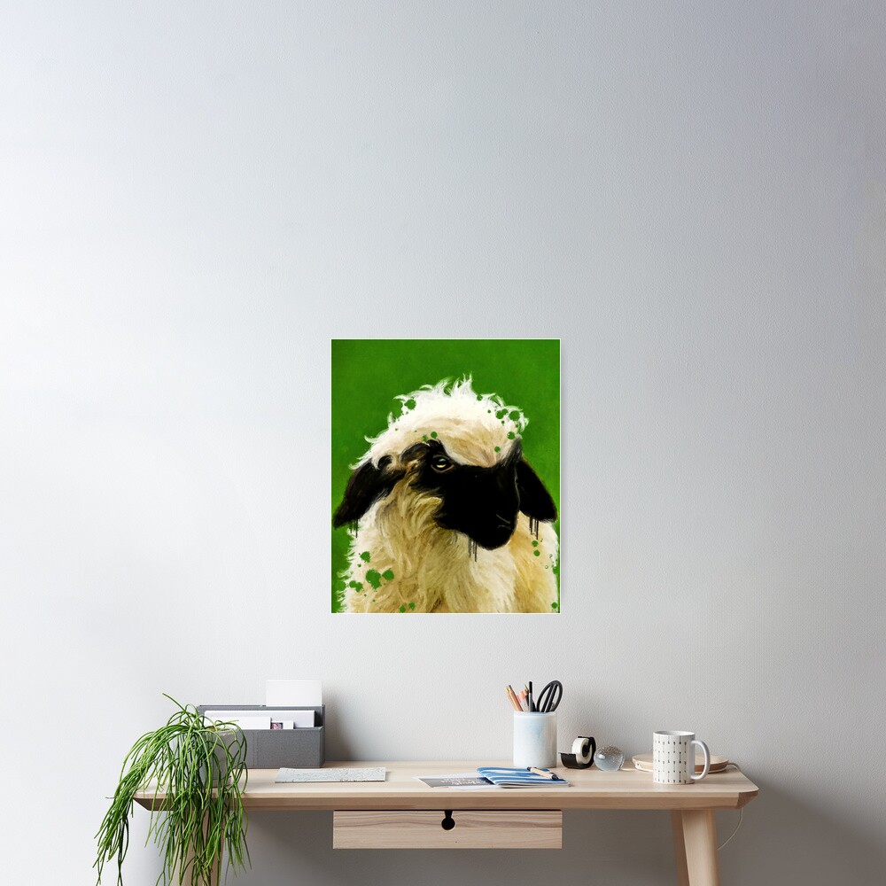 Póster «Swiss Valais Blacknose Sheep Baby, Fluffy Valais Blacknose ...