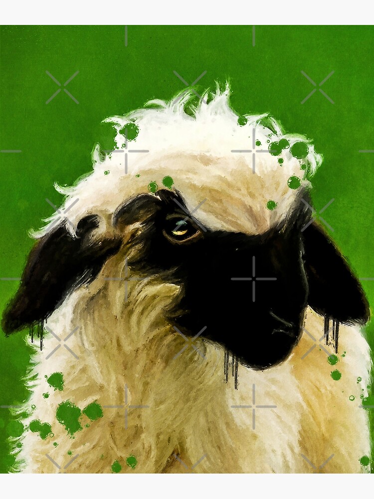 Swiss Valais Blacknose Sheep Baby, Fluffy Valais Blacknose Sheep Art ...