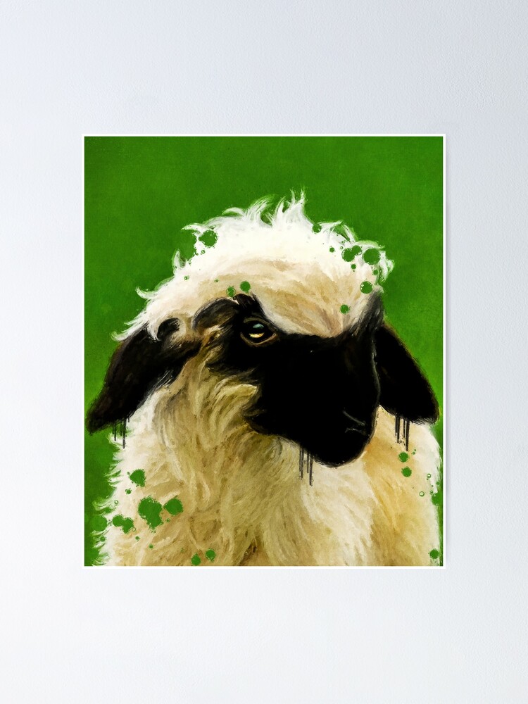 Póster «Swiss Valais Blacknose Sheep Baby, Fluffy Valais Blacknose ...