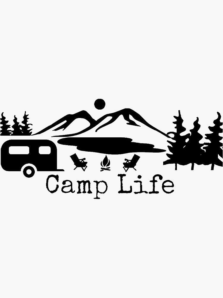 "Camp life sticker" Sticker for Sale by PearlyPureArt | Redbubble