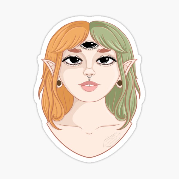 "Third eye girl" Sticker for Sale by Citrine-Faerie | Redbubble