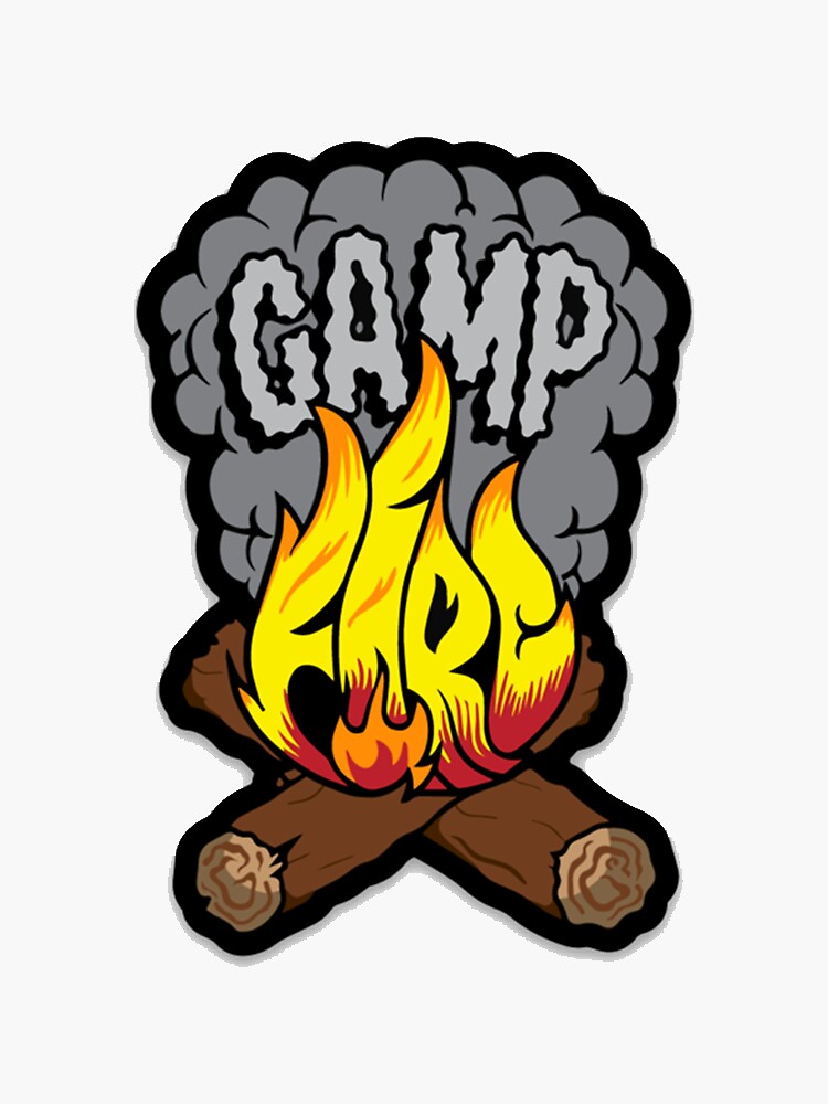 "camp fire sticker" Sticker for Sale by PearlyPureArt | Redbubble