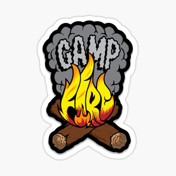 "camp fire sticker" Sticker for Sale by PearlyPureArt | Redbubble