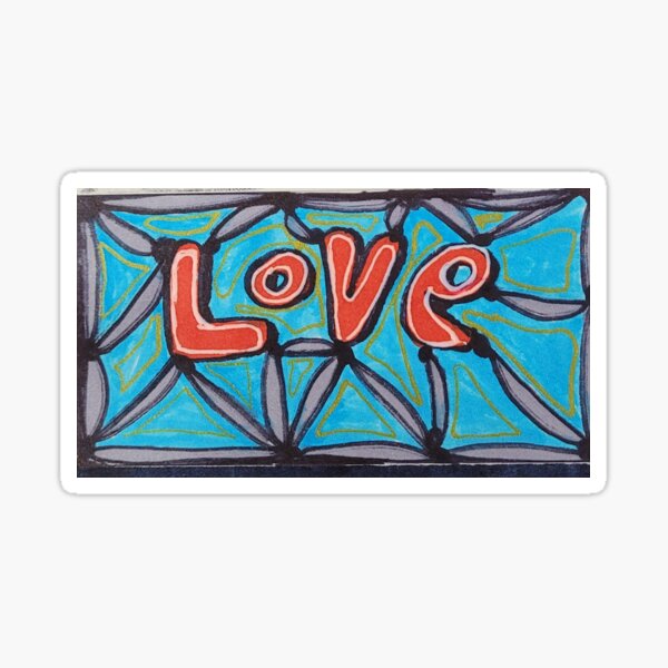 "Love - Blue Background " Sticker for Sale by PJMartinRedShop | Redbubble