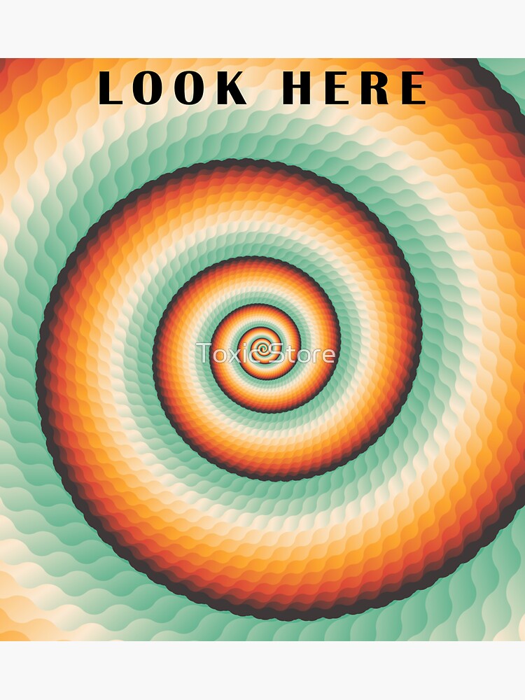 "visual illusion look here" Sticker for Sale by mohamedkimia | Redbubble