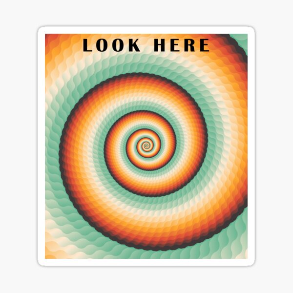 "visual illusion look here" Sticker for Sale by mohamedkimia | Redbubble