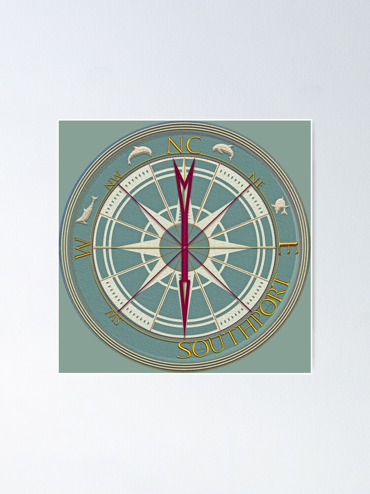 "Southport North Carolina Compass " Poster for Sale by DraytonART ...