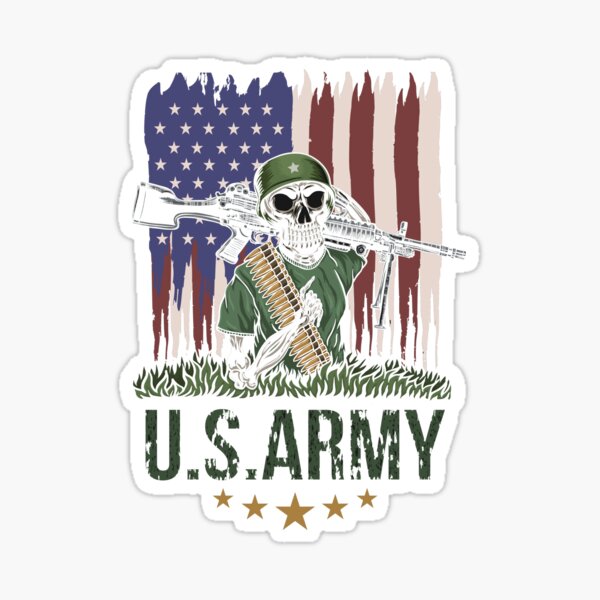 "U.S. Army Skeleton" Sticker for Sale by LuluPuppy | Redbubble