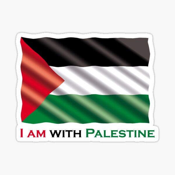 "I am with Palestine Supporting Art " Sticker for Sale by Motasem369 ...