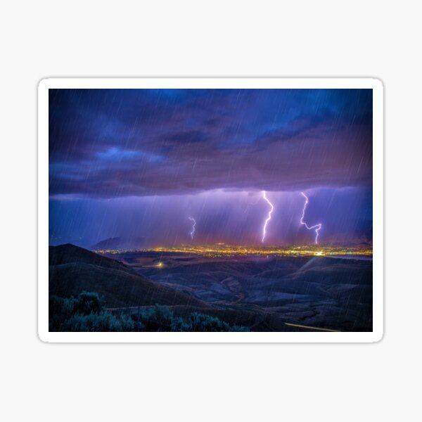 "Thunderstorm landscape with rain and dark clouds" Sticker for Sale by ...