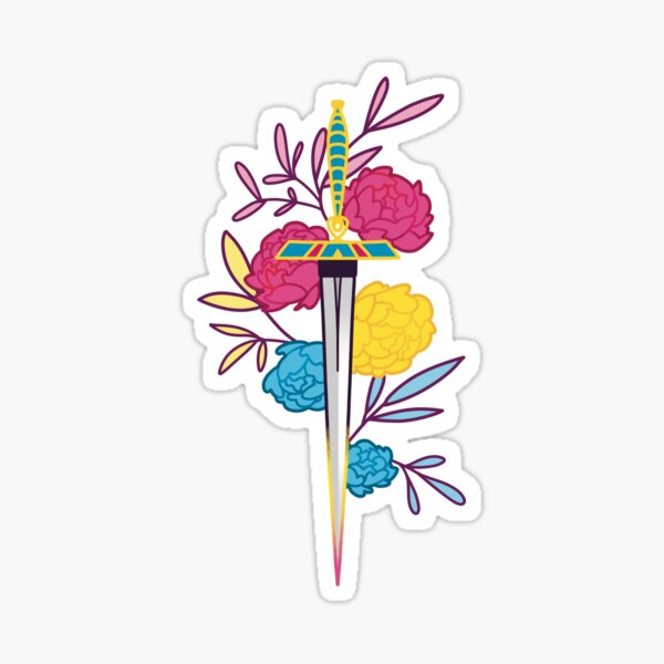 "floral pan sword • subtle pride flag" Sticker for Sale by sunfloras ...