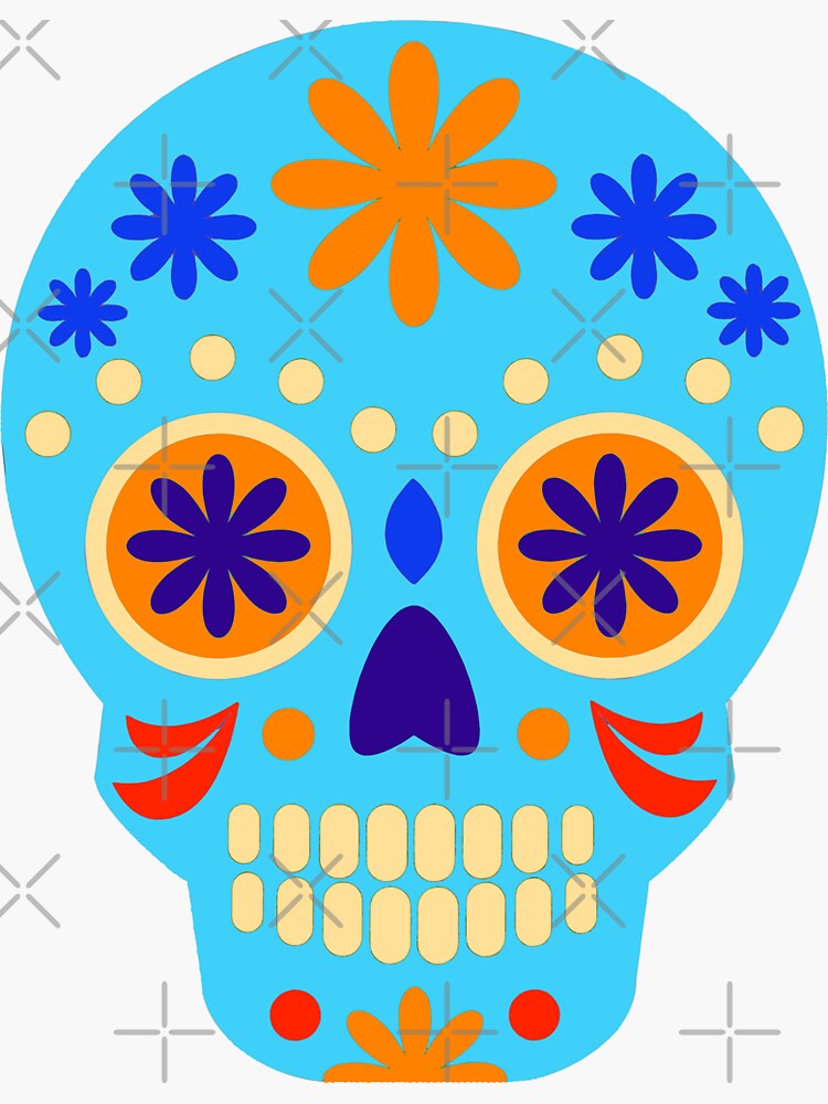 "Head skull - Blue skeleton" Sticker for Sale by Arynae | Redbubble