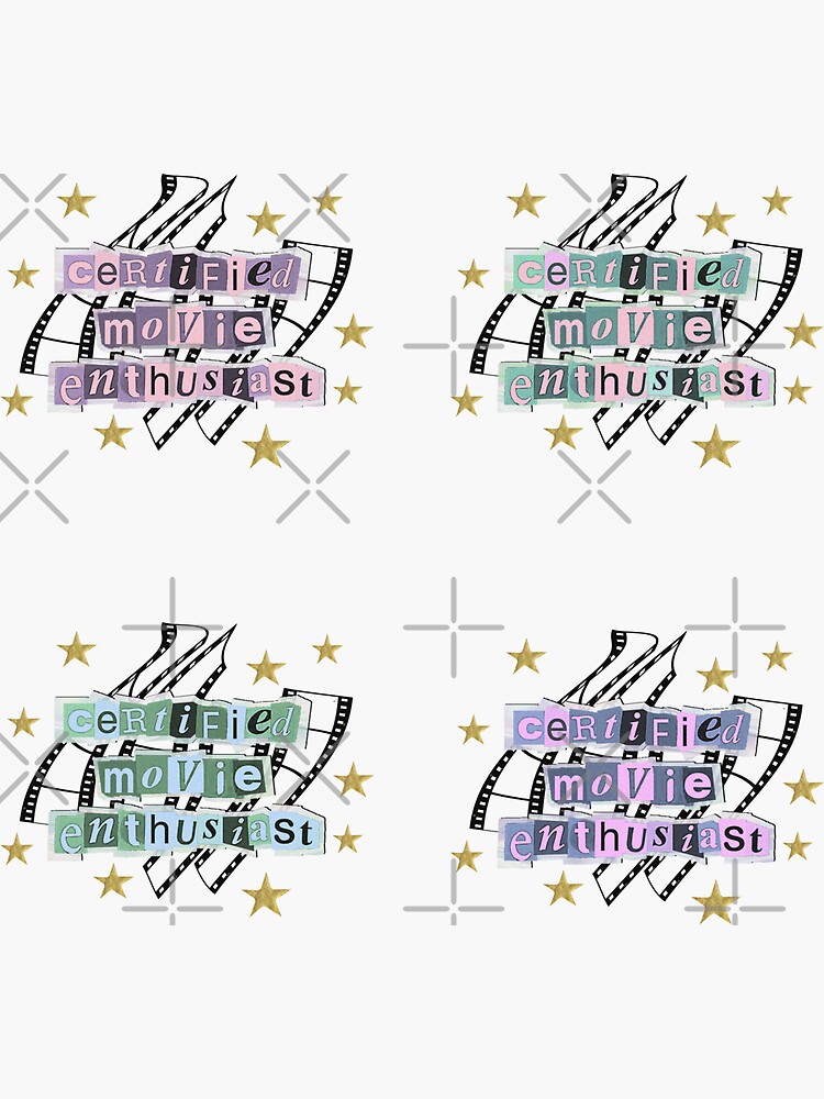 "certified movie enthusiast sticker pack" Sticker for Sale by AloLevin ...