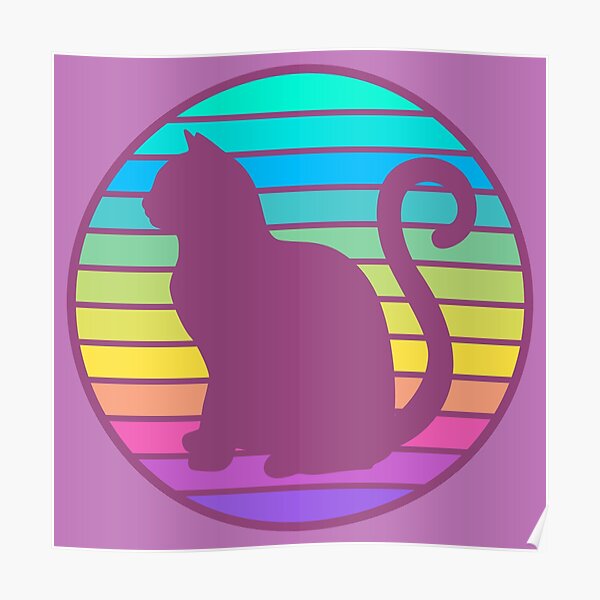 "Rainbow Sherbet Kitty Cat" Poster for Sale by toadsforall | Redbubble