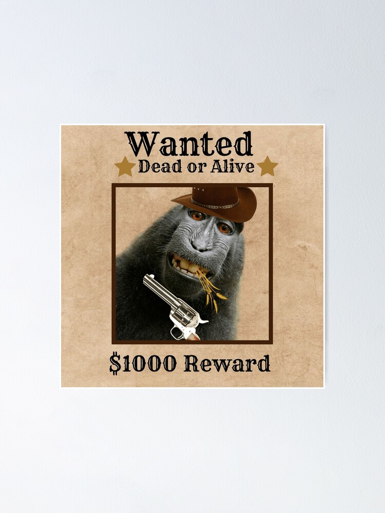 "Wanted Monkey" Poster for Sale by Wicked-Design | Redbubble