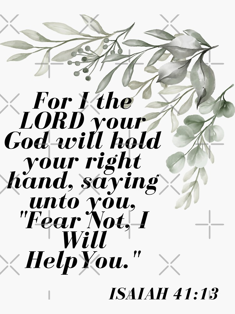 "Isaiah 41:13 Blue Background" Sticker for Sale by Maylene1 | Redbubble