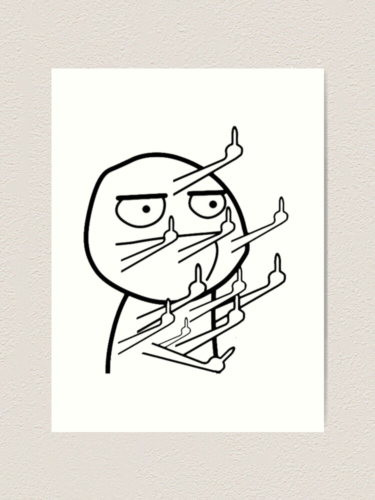 "F**k Middle Finger Troll Meme Face " Art Print for Sale by Ted-Seller ...