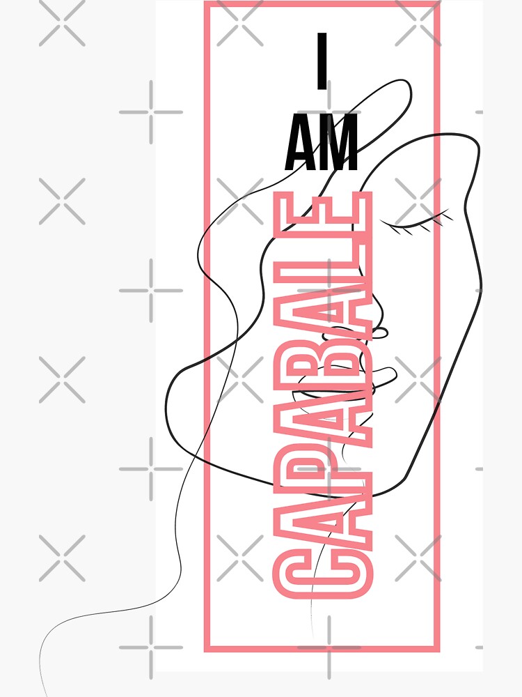 "I am capable with women line draw" Sticker for Sale by GlimpseDesign ...
