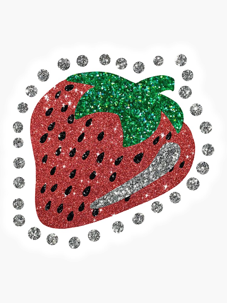 "HS Strawberry Sparkle Sticker " Sticker for Sale by RosaNeraDesign ...