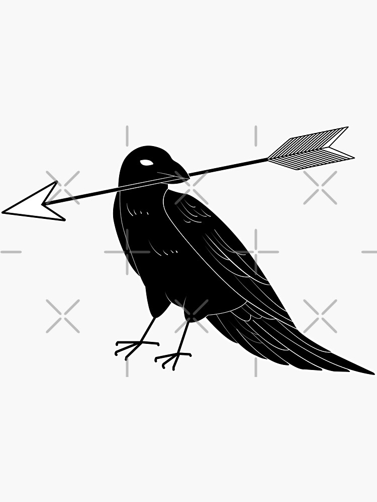 "Crow with Arrow" Sticker for Sale by RuffittDesign | Redbubble