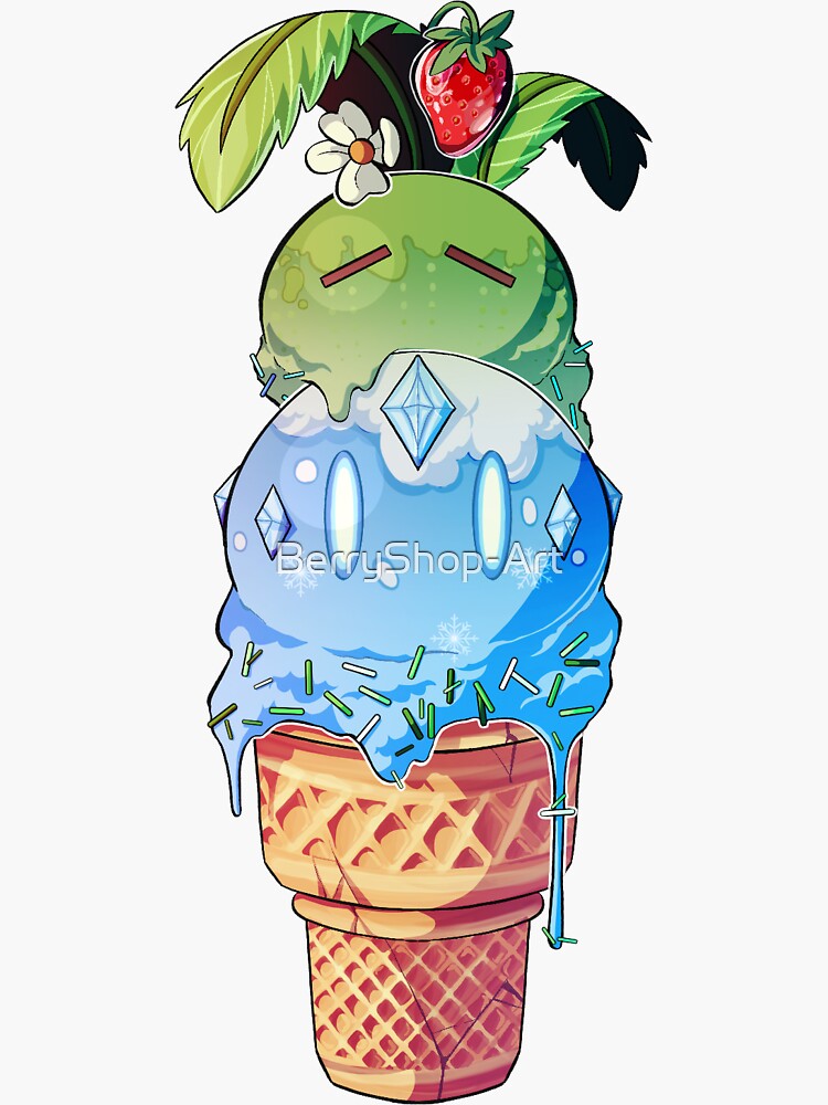 "Slime Ice Cream - Genshin Impact" Sticker for Sale by BerryShop-Art ...