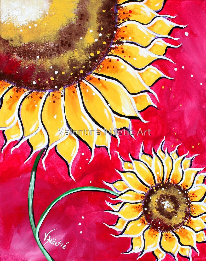 "Two Sunflowers - Art by Valentina Miletic" by Valentina Miletic Art ...