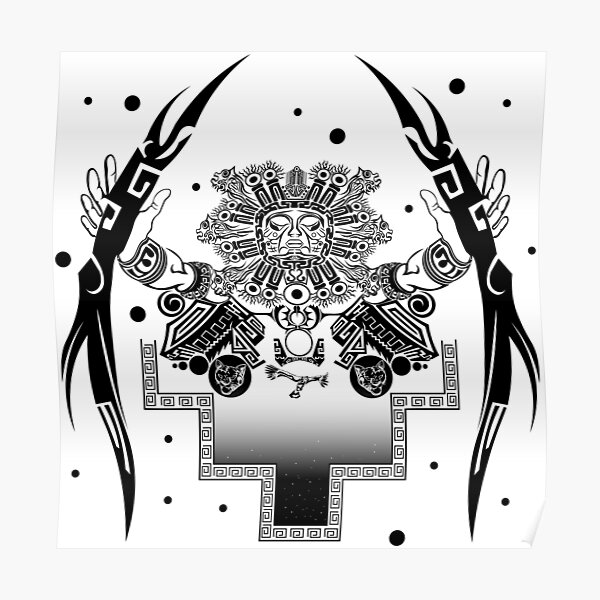 "Illustration of the Inca God Viracocha." Poster for Sale by AlexGrafs ...