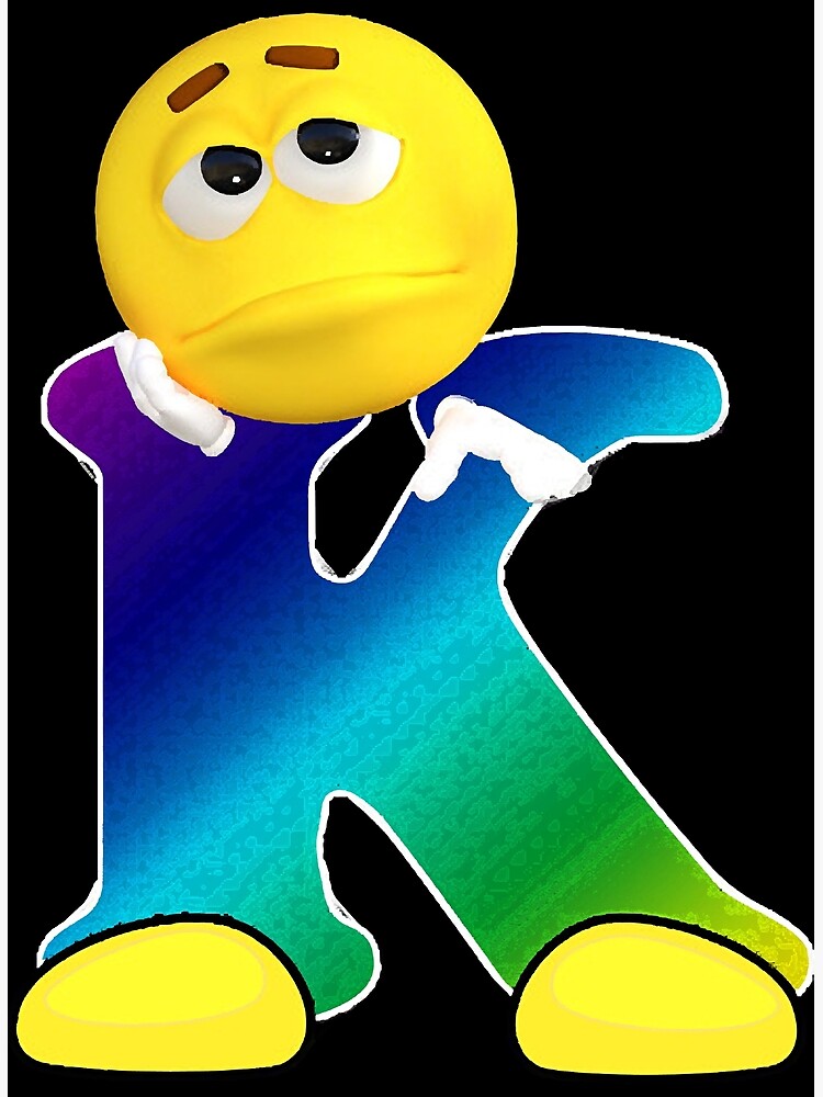 Póster «Letra K Alfabeto Smiley Monogram Face Emoji Camisa para Hombres ...