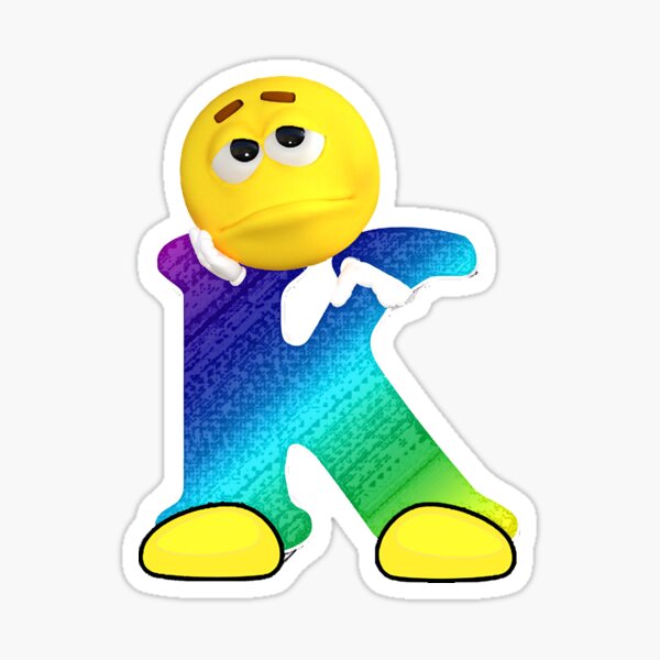 Pegatina «Letra K Alfabeto Smiley Monogram Face Emoji Camisa para ...